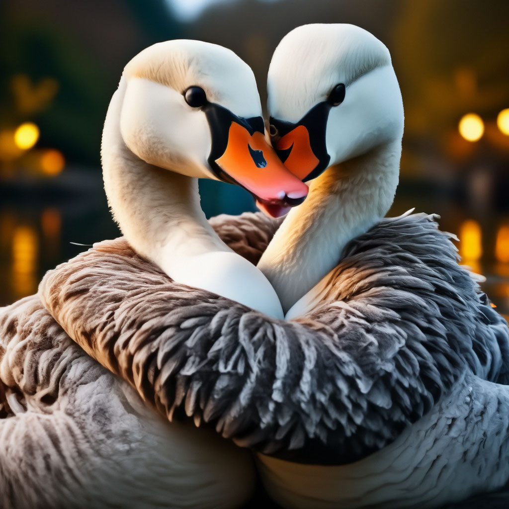 "😉Shed-humor😉 Anthropomorphic goose -hugging" — image created in Shedevrum
