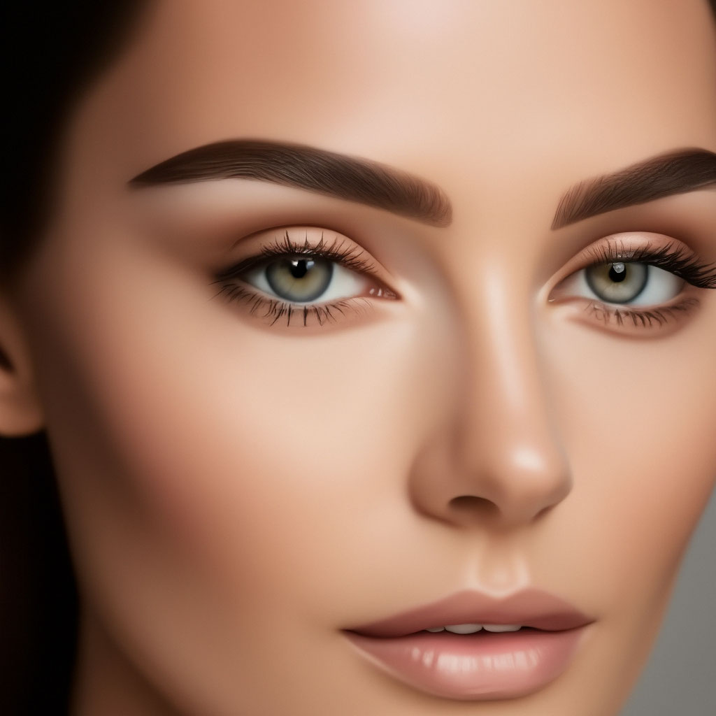 "Make-up, confident lines at the eyelids, light strokes that merge and ...