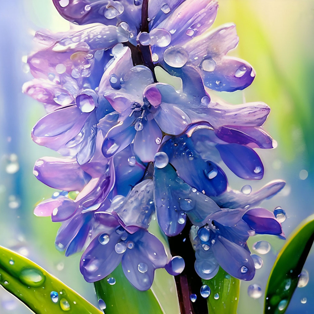"🌟☀️💫🌠Watercolor, Airy light translucent hyacinth drawing, beautiful ...