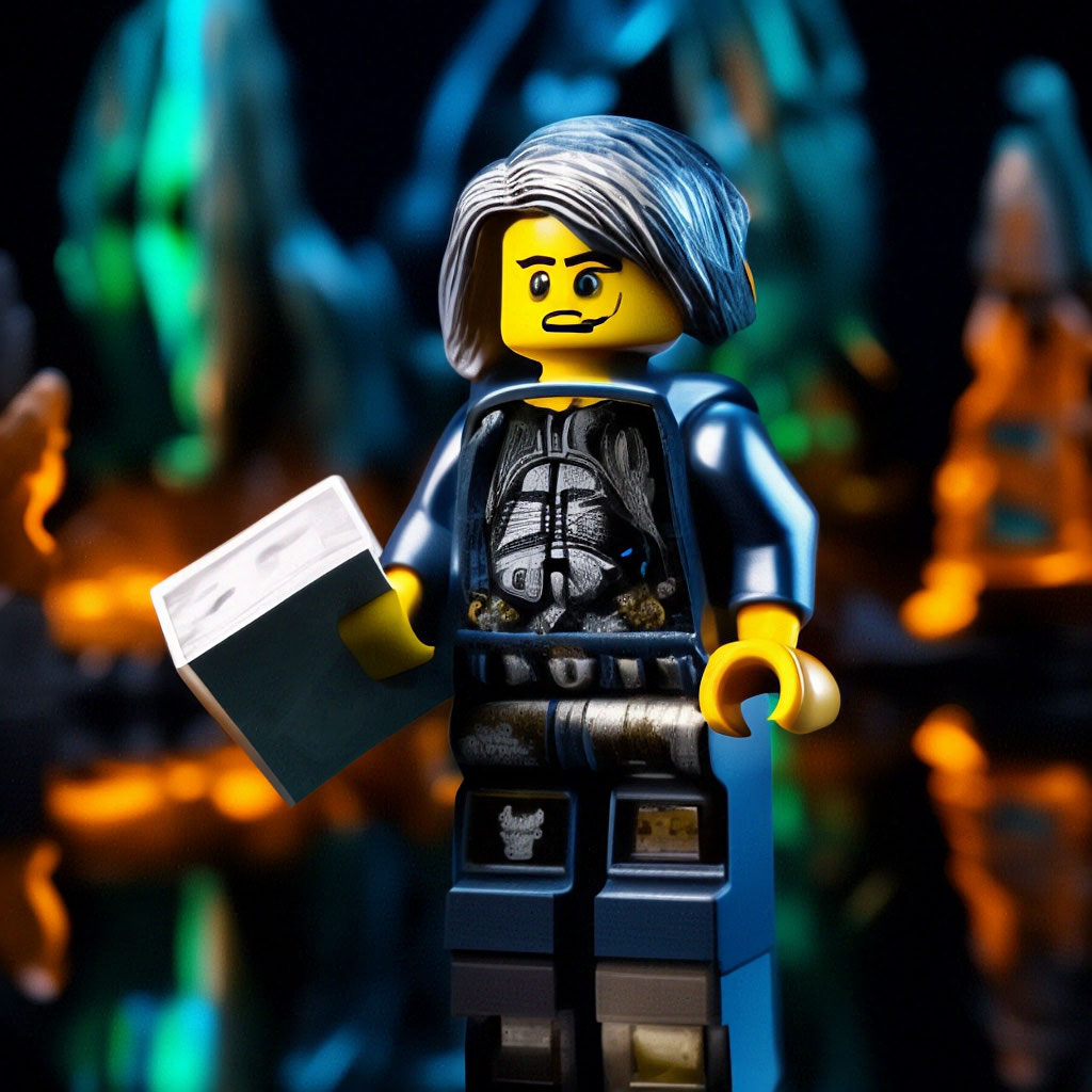 "3d lego Minifigure Architect with drawings in hand, high detail ...