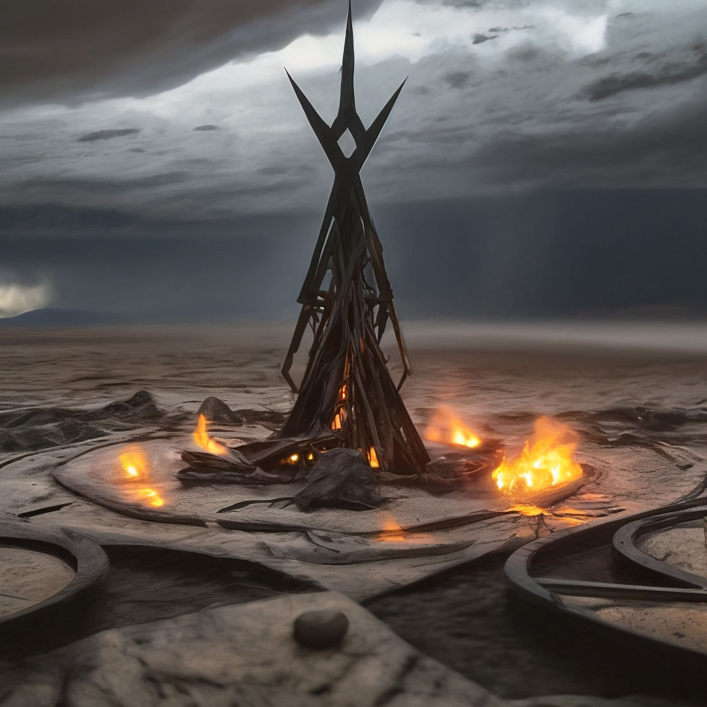 "Black cult, symbols, signs, runes and…" — image created in Shedevrum