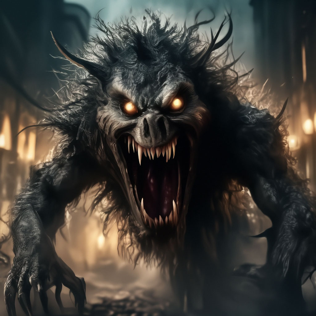 "A very scary monster" — image created in Shedevrum