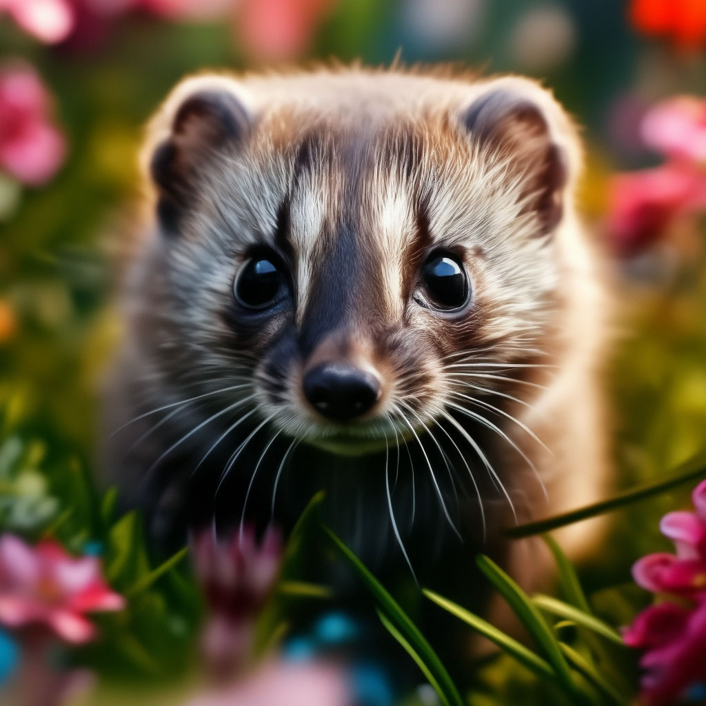 "Mink from wonderland, bright colors, fine details, ultra HD, filigree ...