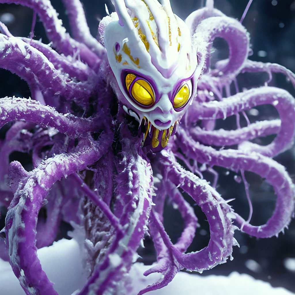 "Alien clown with tentacles hair spider web hyperdetalization, super ...
