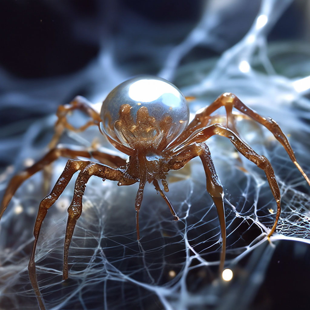 "Alien web, transparent alien spider, fantasy, filigree patterns ...
