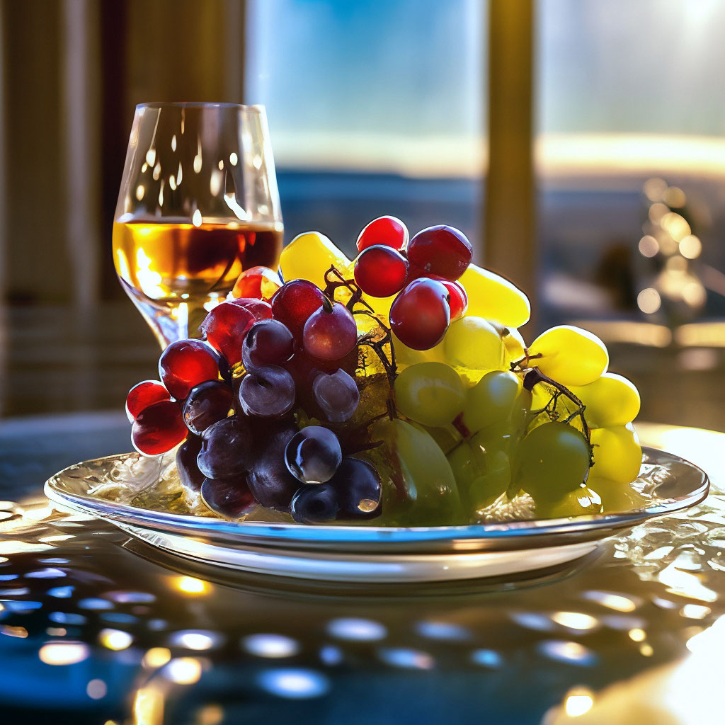 "Fruits photorealism, hyperrealism it's beautiful, grapes in a ...