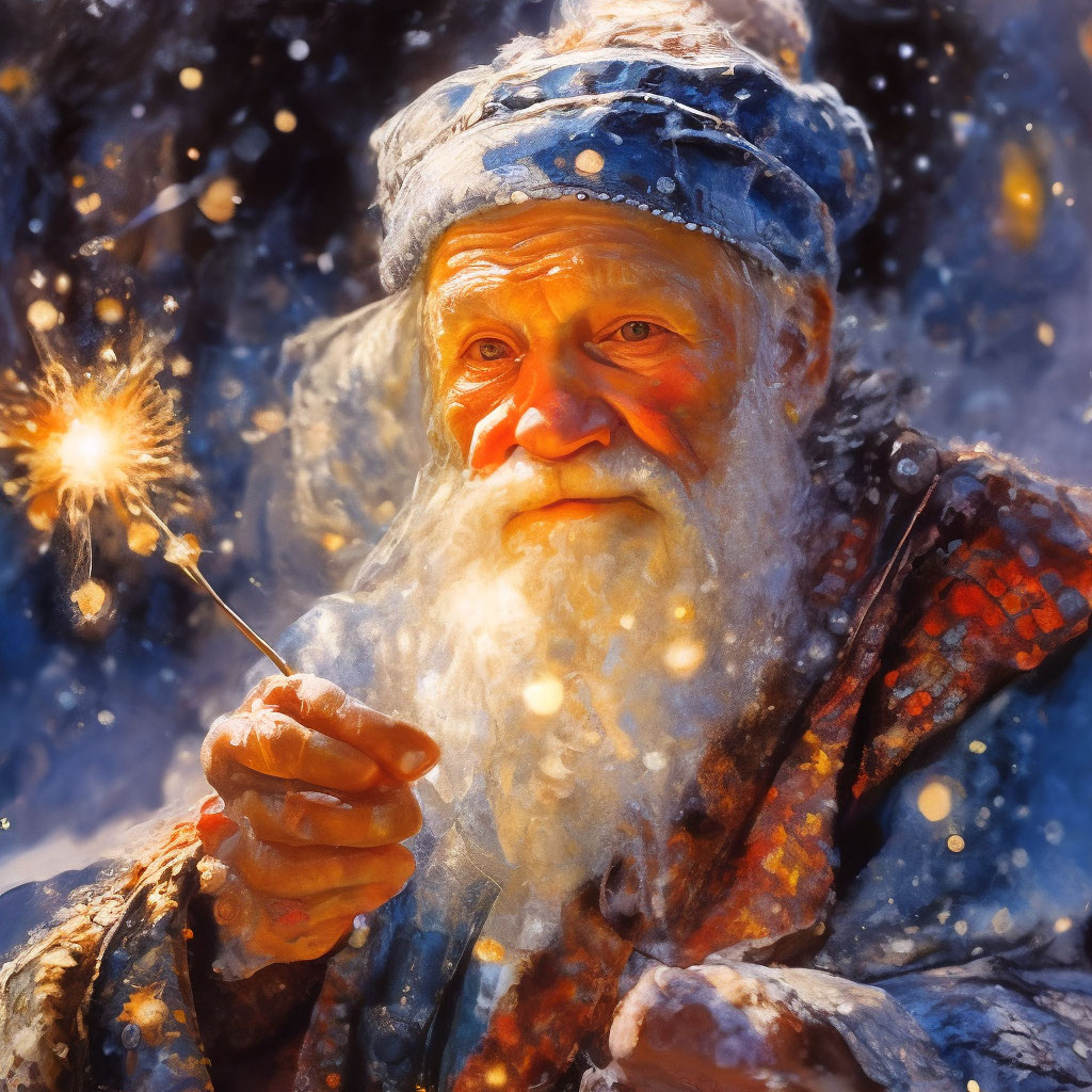 "The old man-borovichek from a fairy tale,clear drawing, painted with ...
