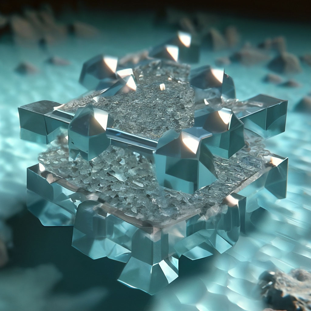 "Crystal structure of lake water" — image created in Shedevrum