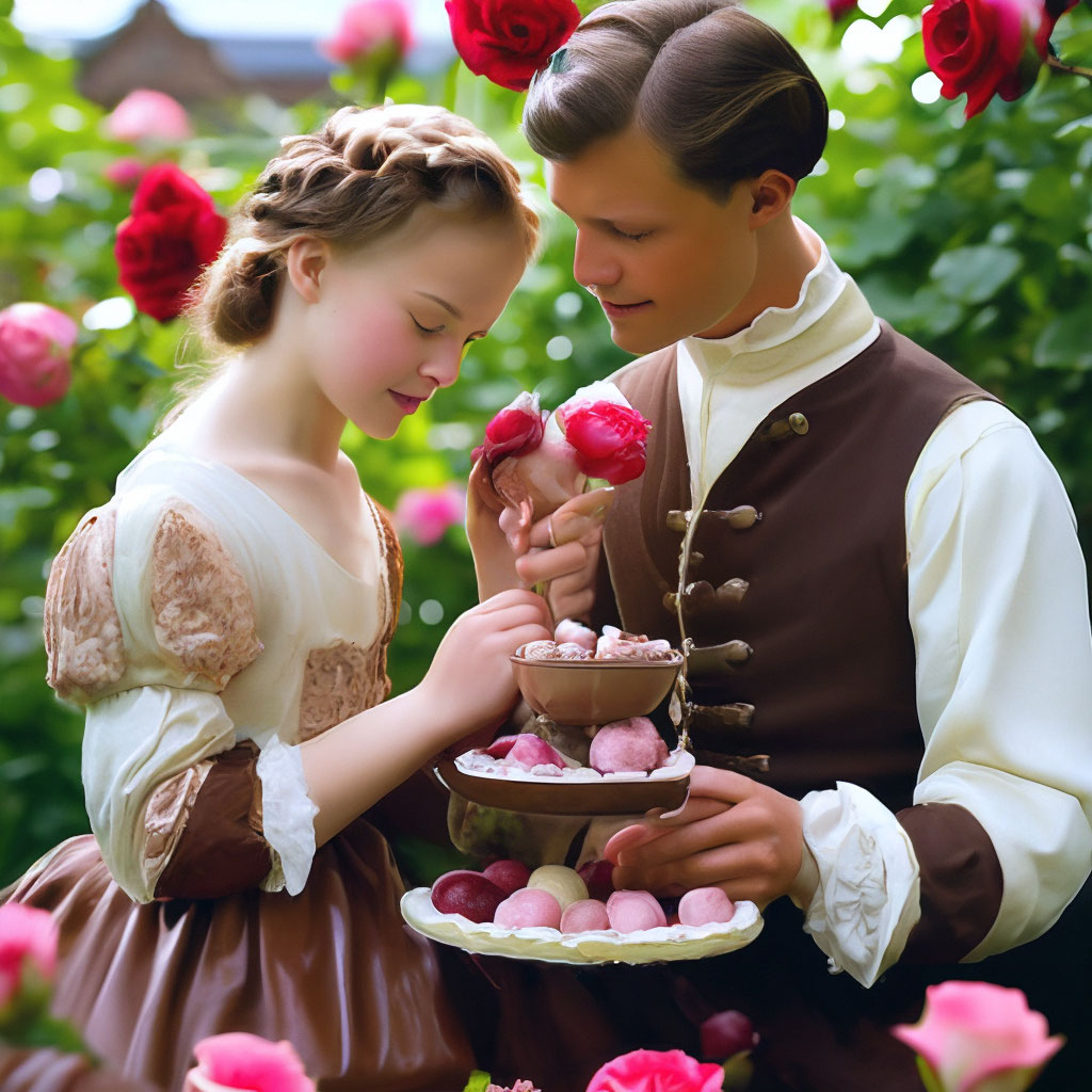 " Chocolate Magic Kai and Gerda are in the rose garden, holding a red ...