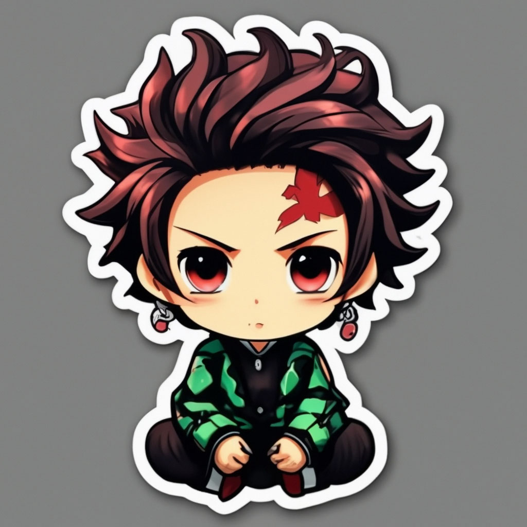 "Chibi sticker by Tanjiro Kamado" — image created in Shedevrum