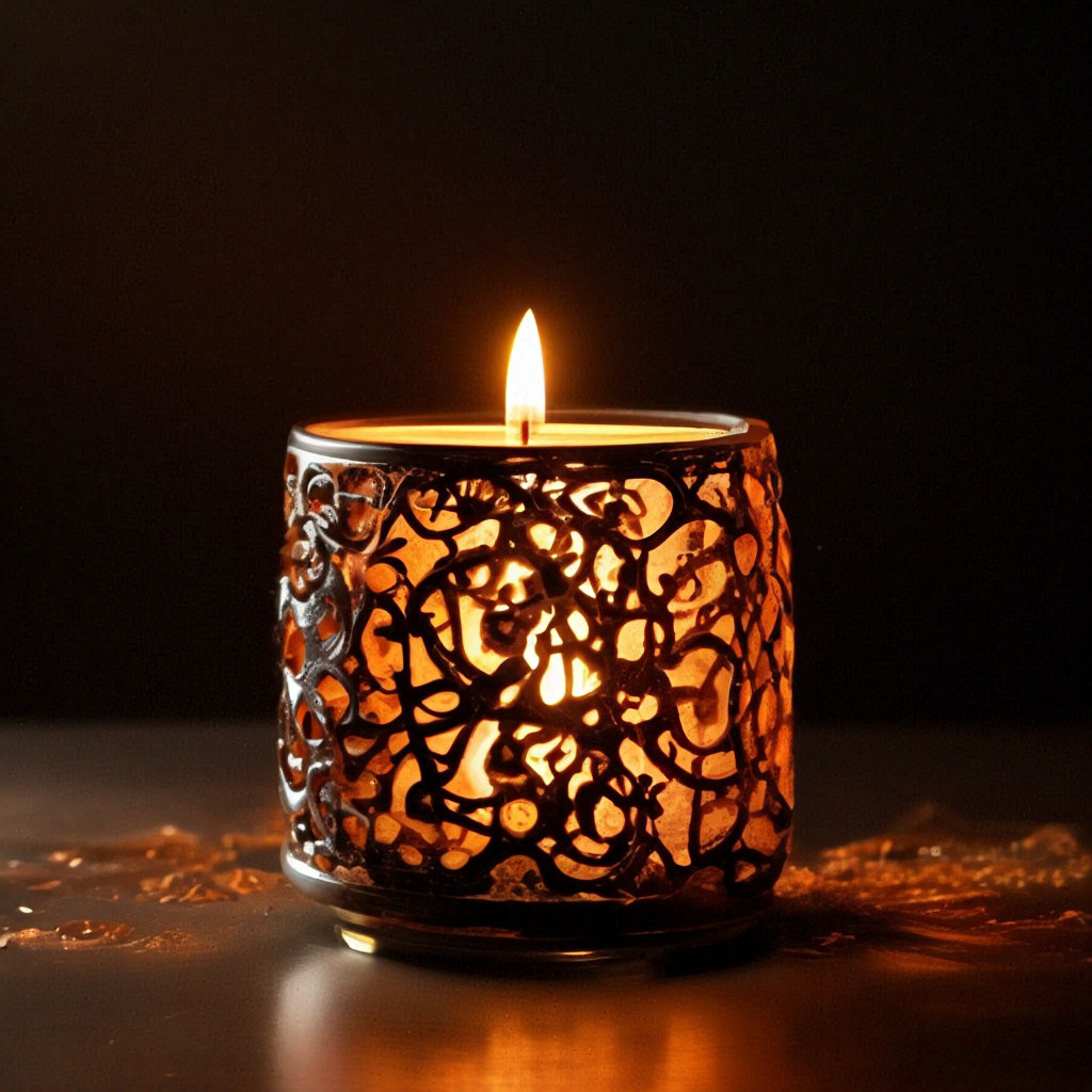 "Memory candle,filigree,openwork,candle,design idea" — image created in ...