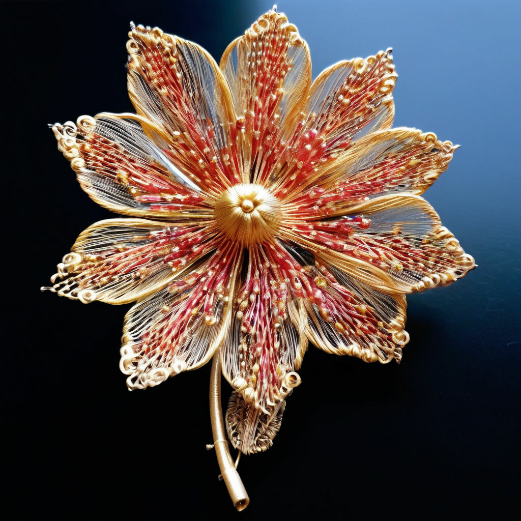 "Vintage brooch flowers in the ganutel technique" — image created in ...
