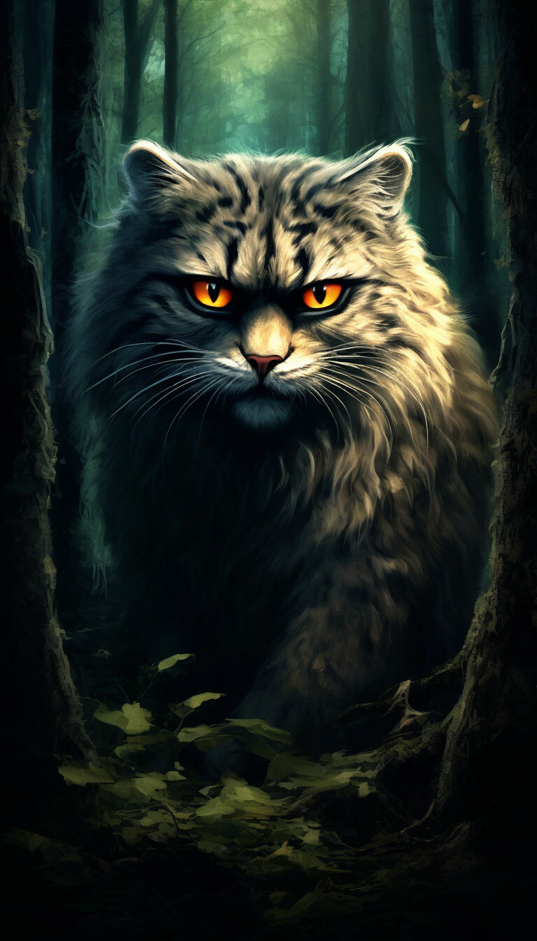 "Bayun the cat a huge manul with …" — image created in Shedevrum