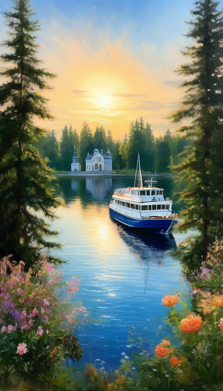 "Painting by Maria Yushkevich. acrylic+oil. Valaam Island. from a bird ...
