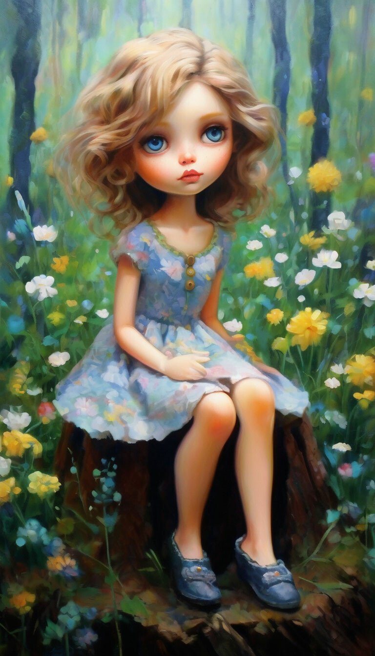 "A spring girl with a gentle languid look of big clear eyes, a waking ...