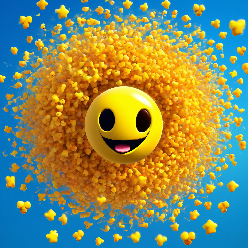 "Many small emojis swirled into the …" — image created in Shedevrum
