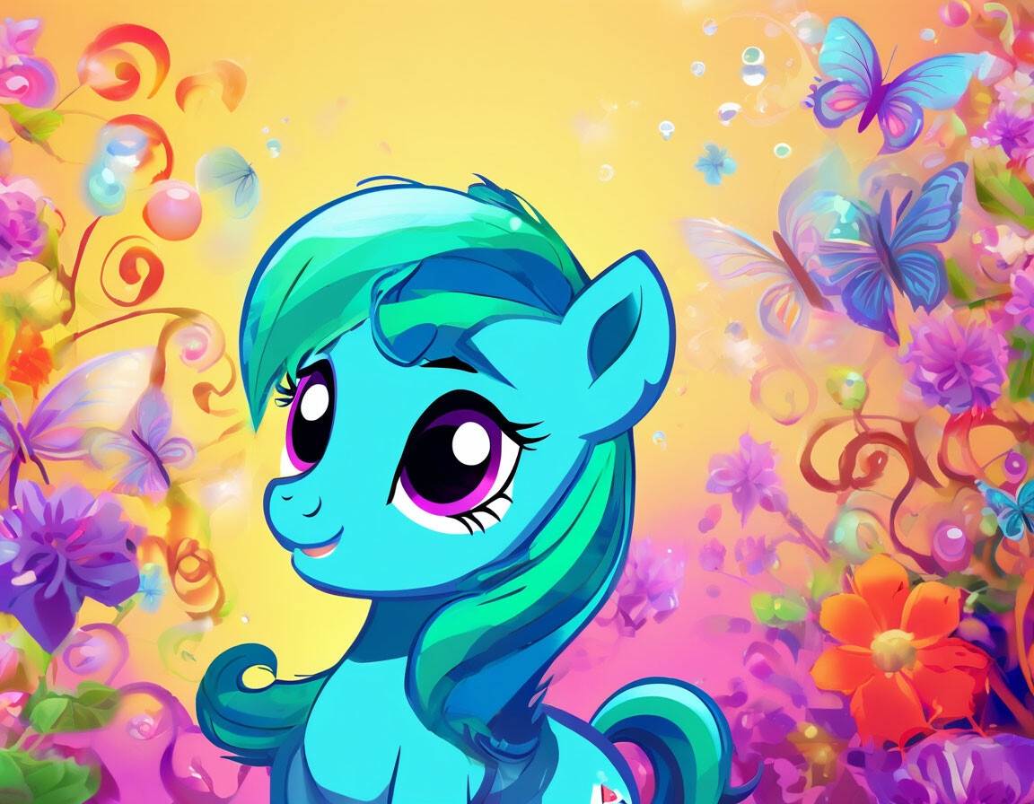 "Pony mlp background:Flower patterns, …" — image created in Shedevrum