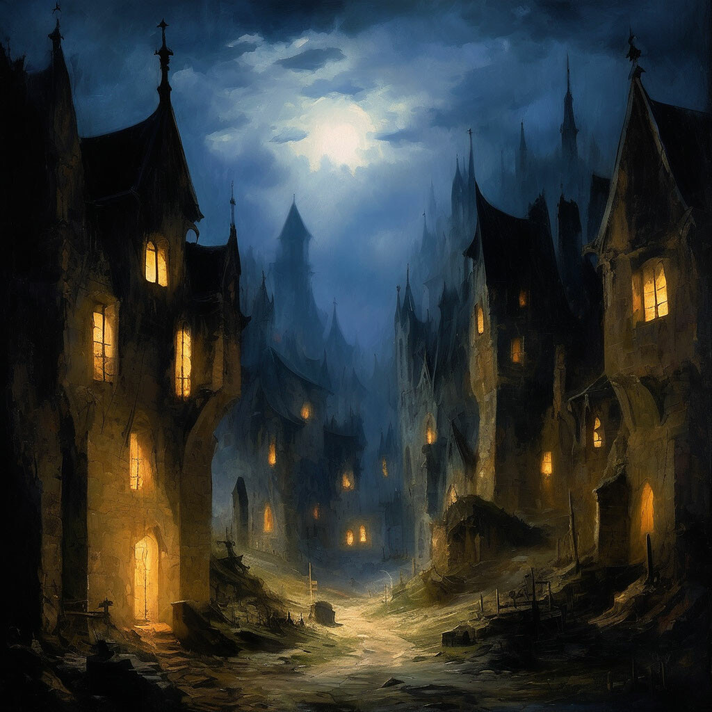 "The mystical city of the Middle Ages…" — image created in Shedevrum