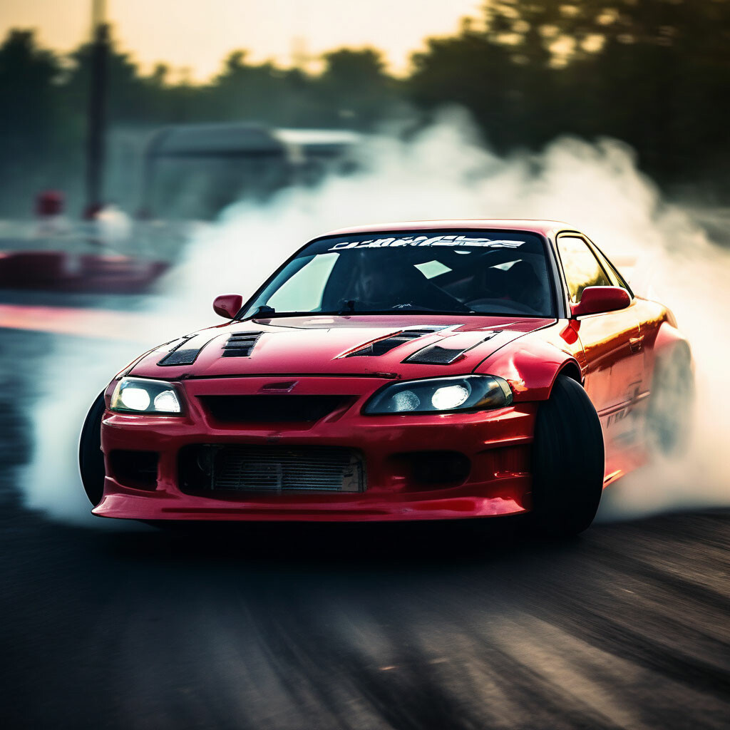 "Car drift movement" — image created in Shedevrum