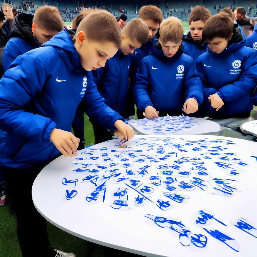 "Blogger Vlad A4 paper signs autographs for children at the Dynamo ...