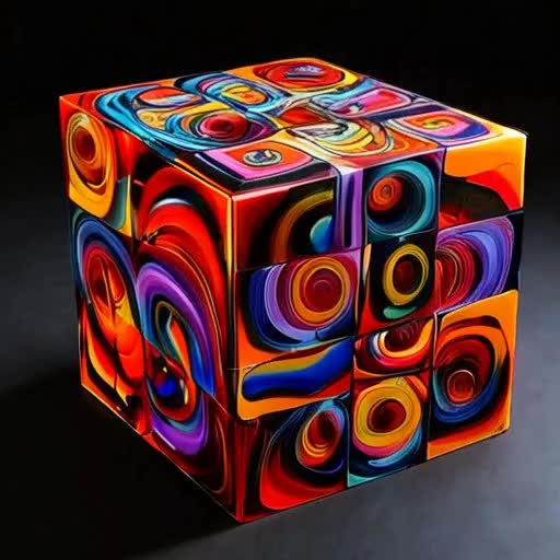 «Optical art, 3d logarithmic function, melting current cube rubric ...