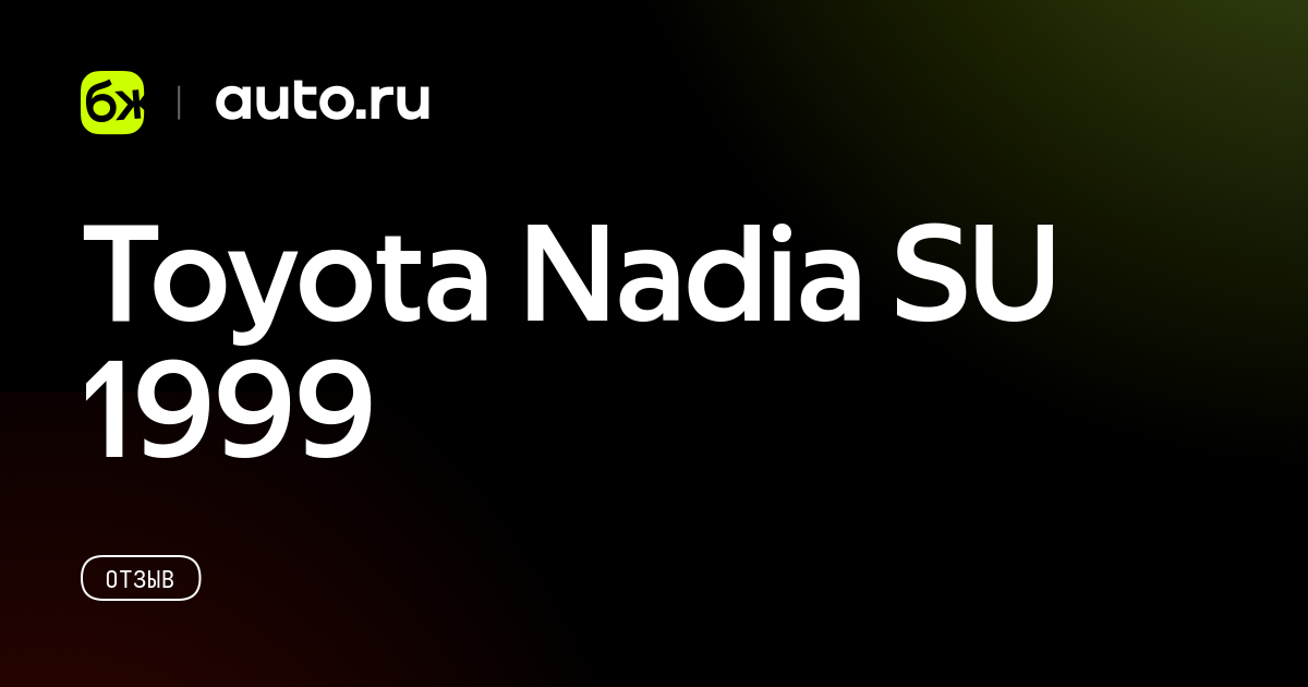 Toyota Nadia SU 1999 - отзыв владельца автомобиля Toyota Nadia 1999 ...