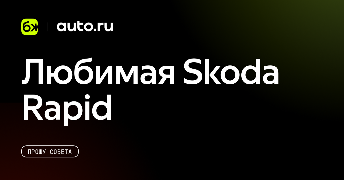 Любимая Skoda Rapid - Авто.ру