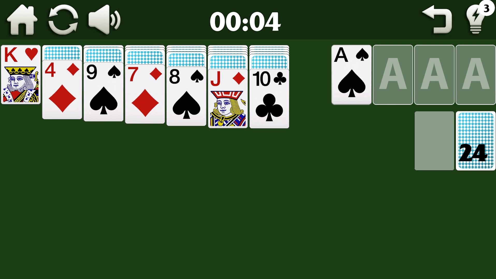 Solitaire for 1 and 3 cards (by Russkie igry): Play Online For Free On ...