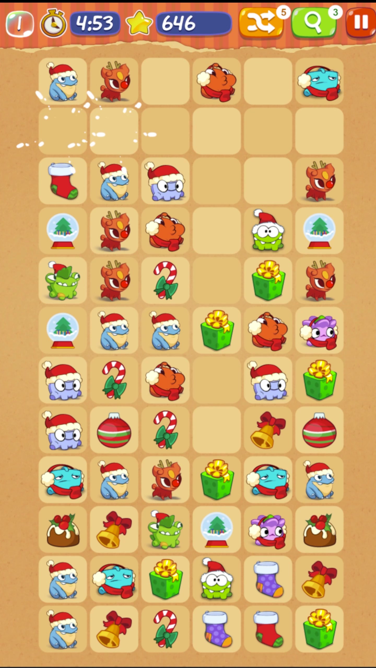 Om Nom Connect Christmas (by Famobi-Dev) - play online for free on Yandex Games