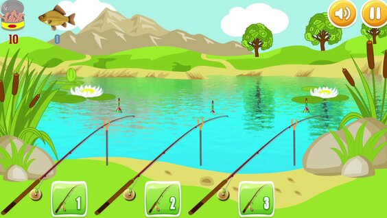Fishing with three rods — play online for free on Yandex Games