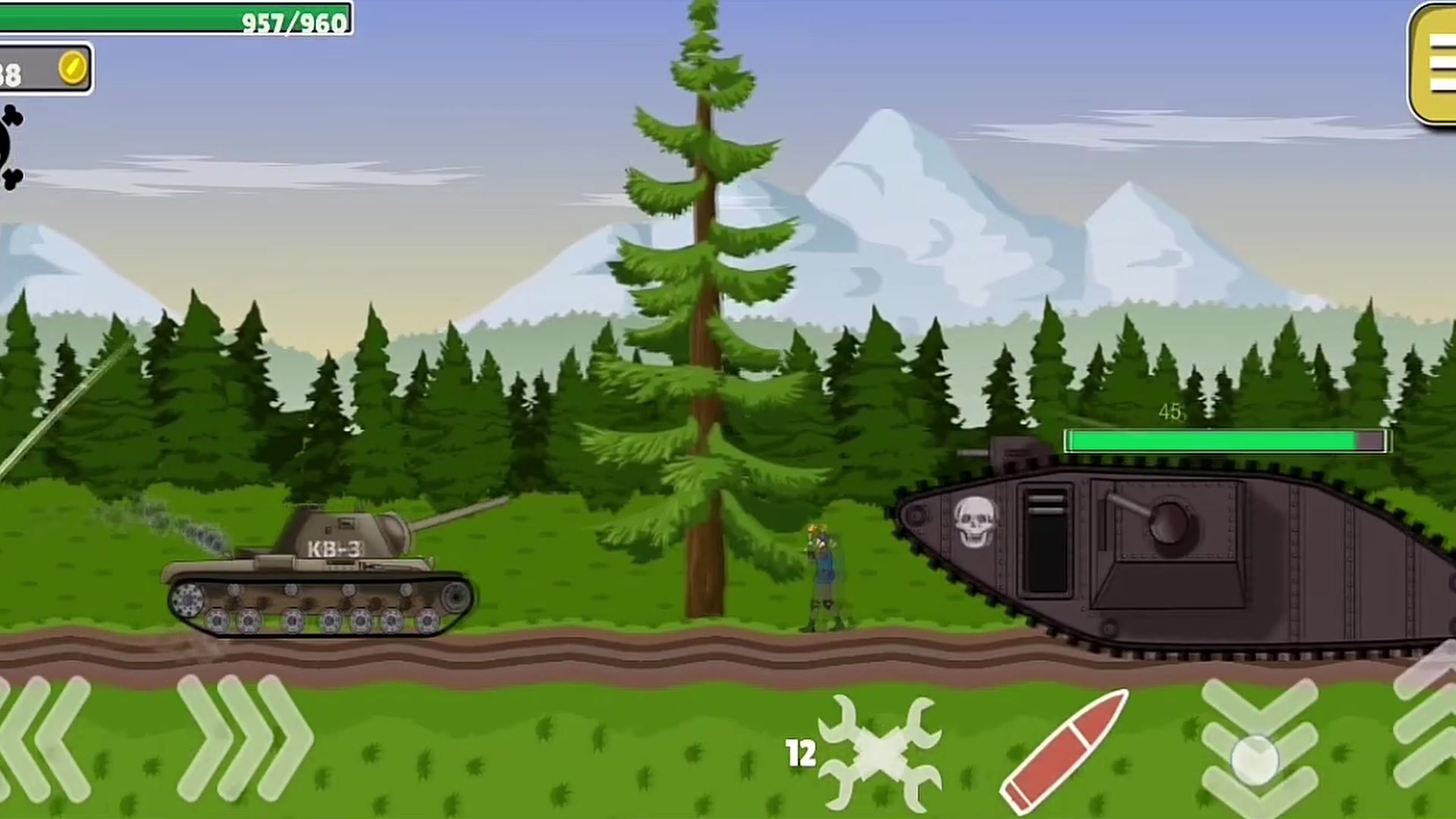 Tanks 2D: Tank Wars （由 MirraGames)-网上免费玩 Yandex Games