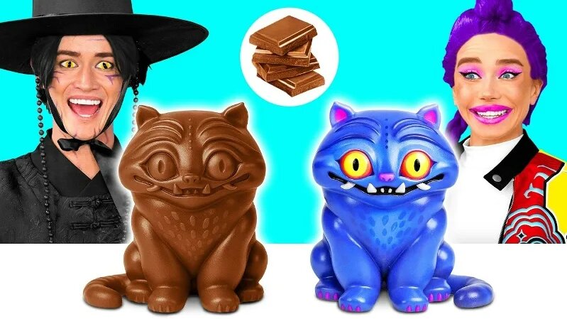 Челлендж. Шоколадная Еда vs Настоящая еда с Кейпоп-Охотницы на Демонов ...