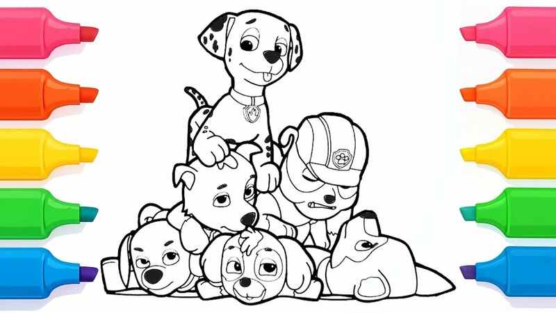 Paw Patrol Coloring Pages | Chase, Rubble, Marshall, Rocky, Zuma, Skye ...