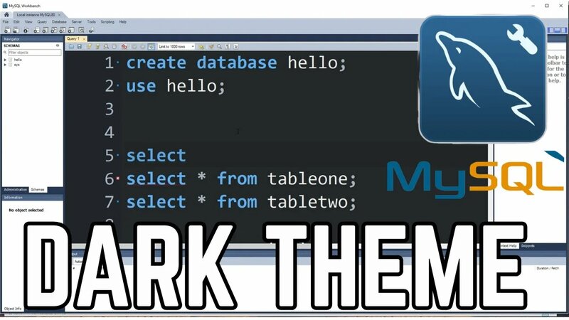 How to Enable Dark Theme in MySQL Workbench Tutorial | Change to Dark ...
