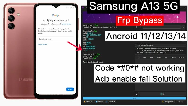Samsung A13 Frp Bypass Adb Enable fail || Samsung a13 5g frp unlock *#0 ...