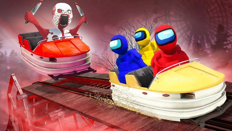 Scp 096 ищет нас! укрылись на аттракционе! прятки амонг АС против scp в ...