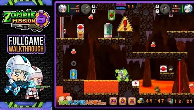 Zombie Mission 8 Walkthrough - (2 Player Platform Game) - Смотреть ...