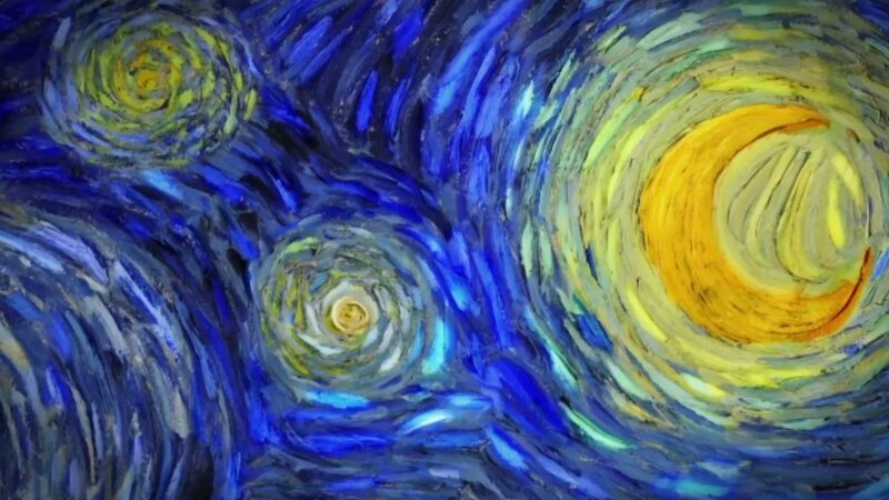 The animation of VAN GOGH's starry night