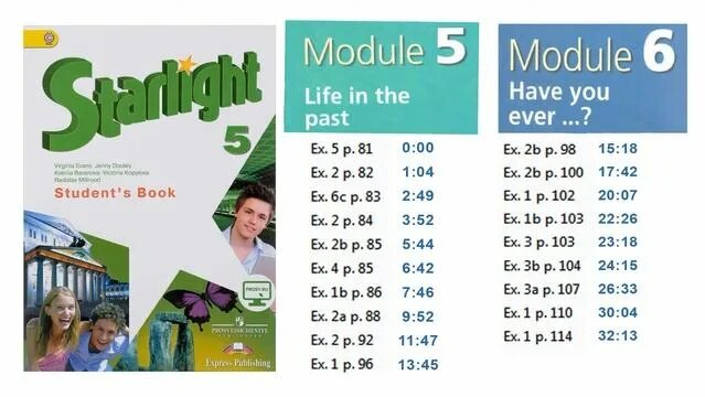 Starlight 5 класс. Module 5. Module 6. Student's book Аудио к учебнику ...