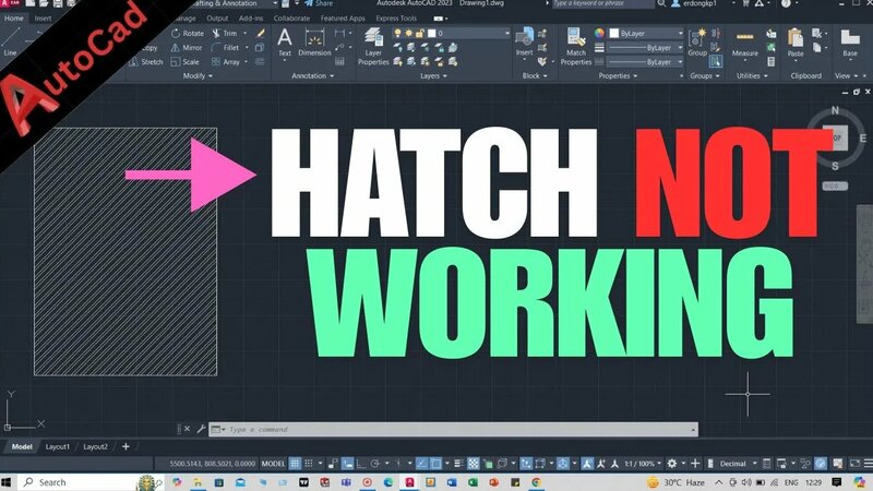 autocad hatch is not working | hatch in autocad not showing visible ...