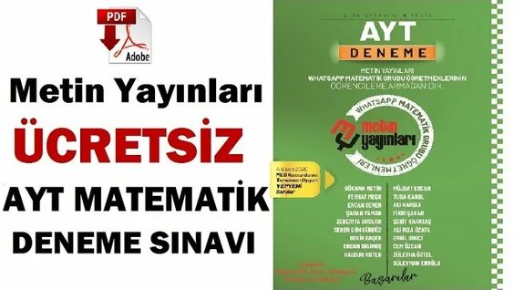 345 ayt matematik pdf indir +deneme: 890 video Yandex'te bulundu