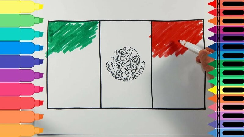 How to Draw Mexico Flag - Drawing the Mexican Flag - Art Colors for ...