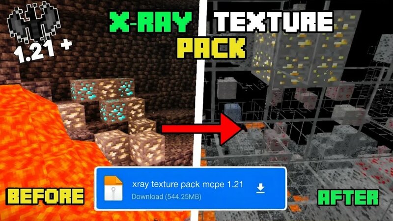 X-RAY Texture Pack For MCPE/Bedrock 1.21 | X-Ray Mod For Minecraft Pe 1 ...