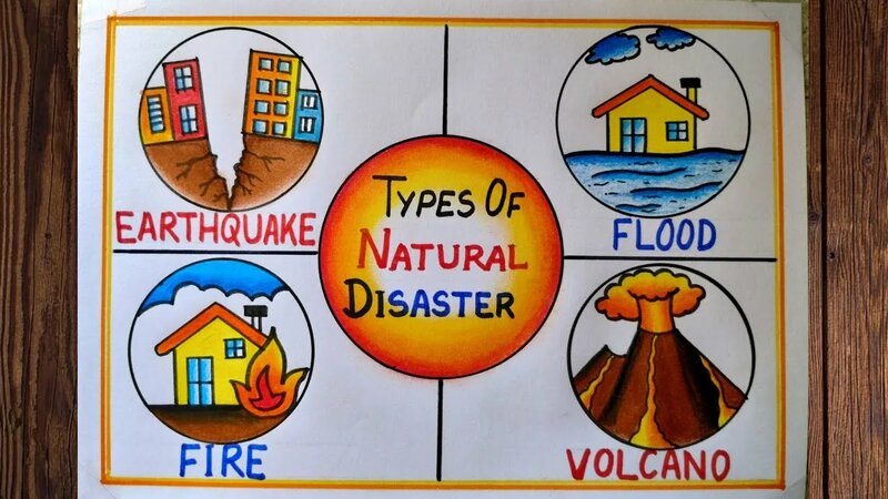 Natural Disaster Poster drawing easy| Types of Natural Disaster drawing ...