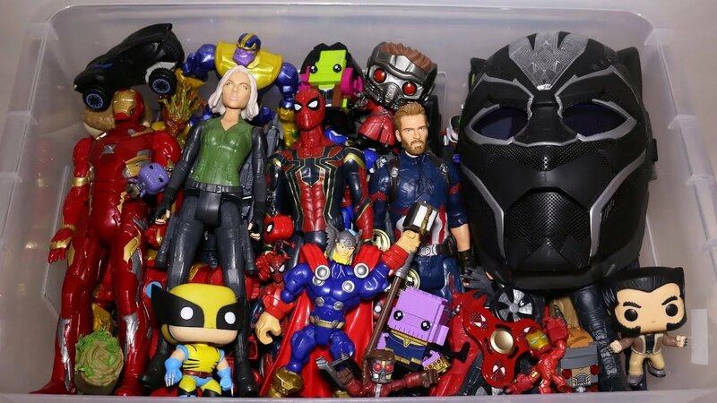 Marvel Toy Box: Avengers Action Figures, Black Panther, Spider-Man ...