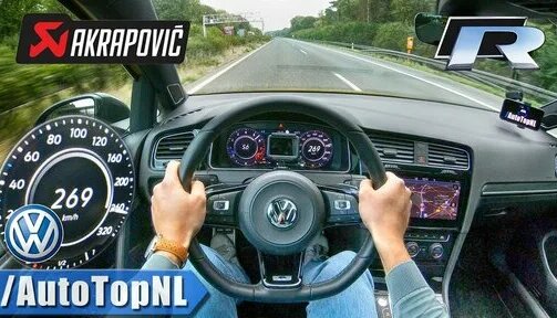 AutoTopNL | VW Golf R MK7.5 Akrapovic Autobahn POV TOP Speed 269km/h by ...