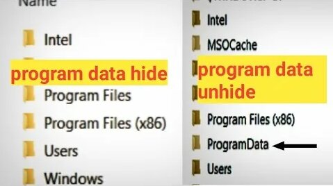 how to hide and unhide program data folder in Windows 10 |program data ...