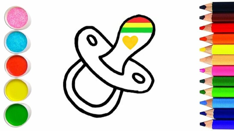 Drawing and Coloring a baby Pacifier step by step | Art Tips for Kids ...