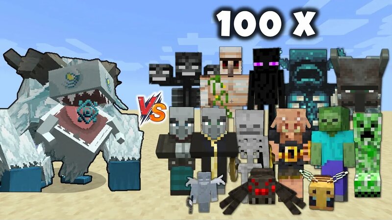 Frostmaw (Mowzie Mobs) Против ВСЕХ Мобов Майнкрафт X100 - Смотреть ...