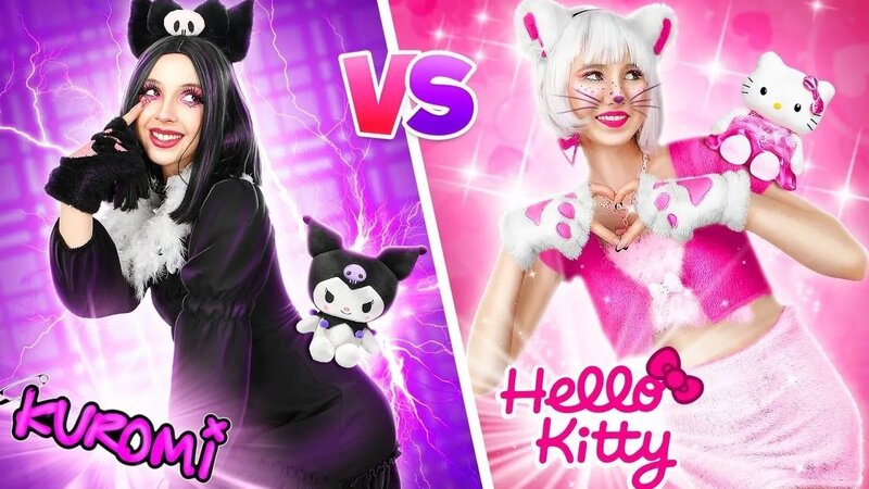 Hello Kitty vs Kuromi! Уэнсдей Аддамс и Энид в Реальной Жизни | Хорошая ...